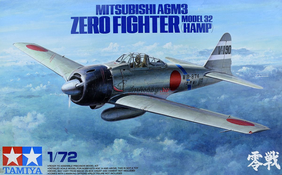 Mitsubishi A6M3 Zero Fighter масштаб 1:72 Tamiya 60784