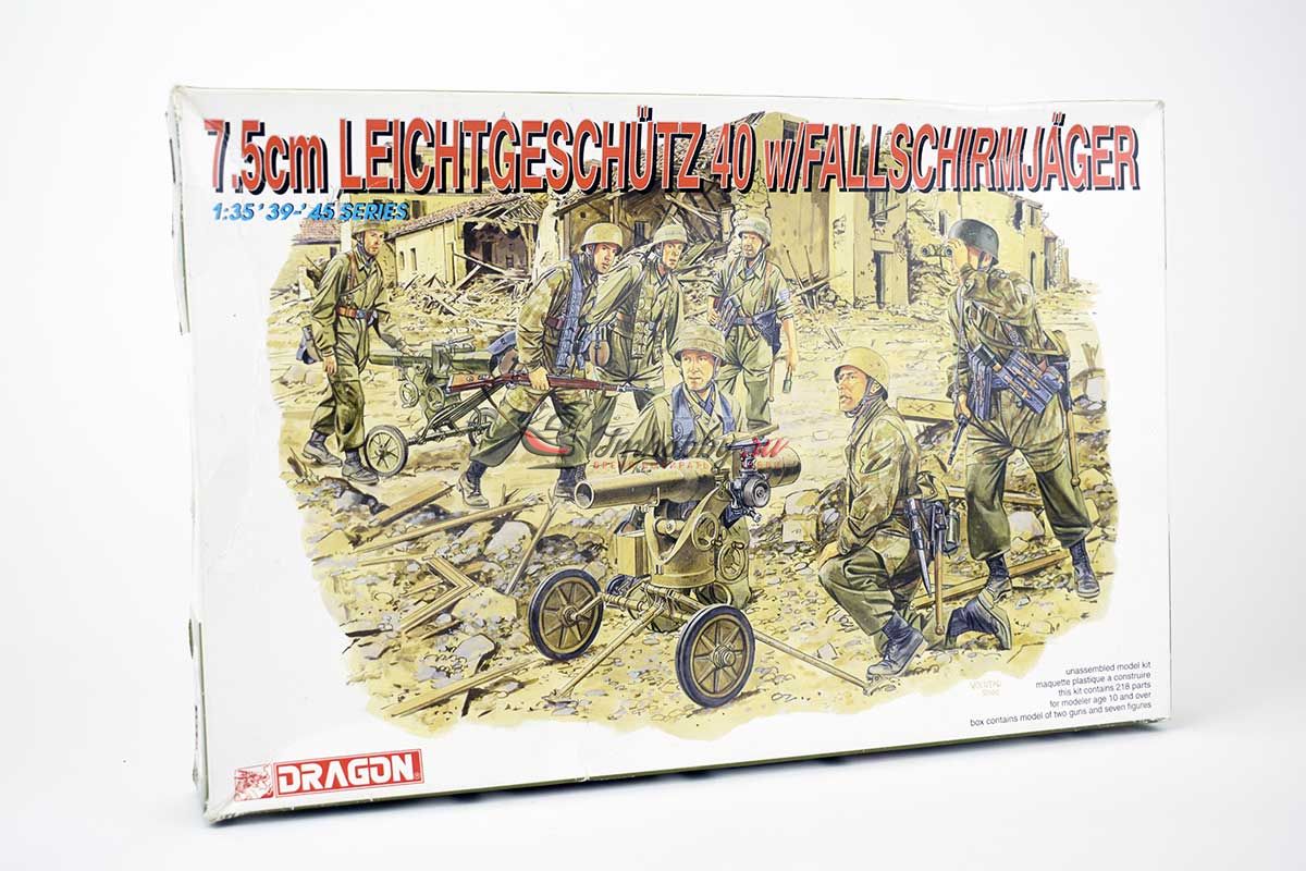 Пулеметный расчет с 75мм Leichtgeschutze 40 масштаб 1:35 Dragon 6147D
