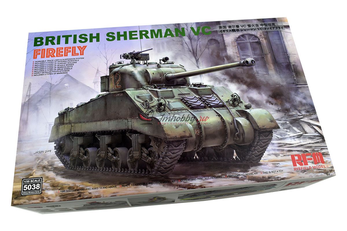 British Sherman VC Firefly масштаб 1:35 Rye Field Models RM-5038