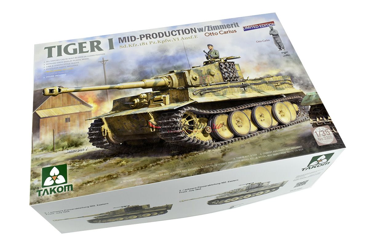 Tiger I Mid Production w/zimmerit масштаб 1:35 Takom TAK2200