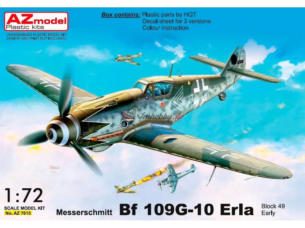 Messerschmitt Bf 109G-10 Erla Block 49 Early масштаб 1:72 AZmodel AZ7615