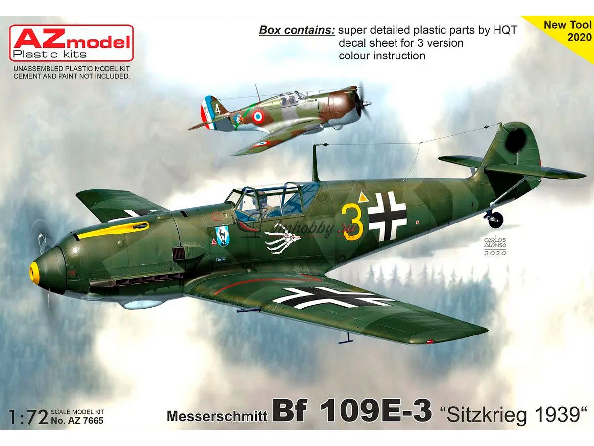 Messerschmitt Bf 109E-3 Sitzkrieg 1939 масштаб 1:72 AZmodel AZ7665